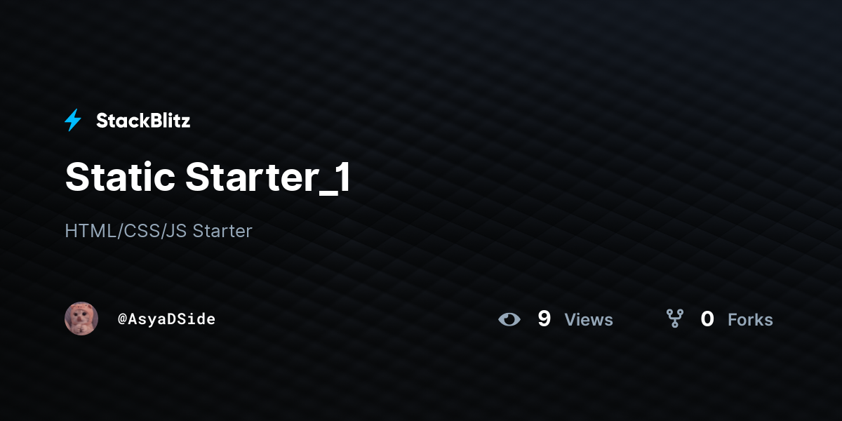 Static Starter_1 - StackBlitz