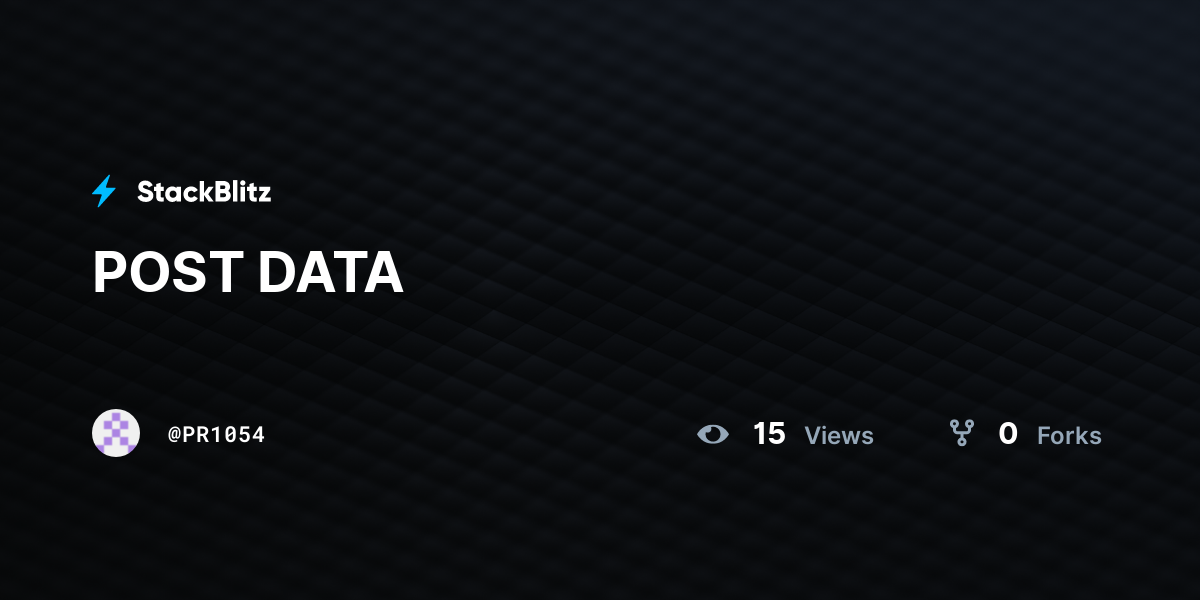 POST DATA - StackBlitz