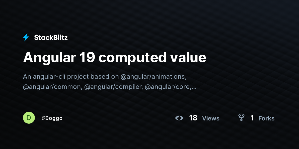 Angular 19 computed value - StackBlitz