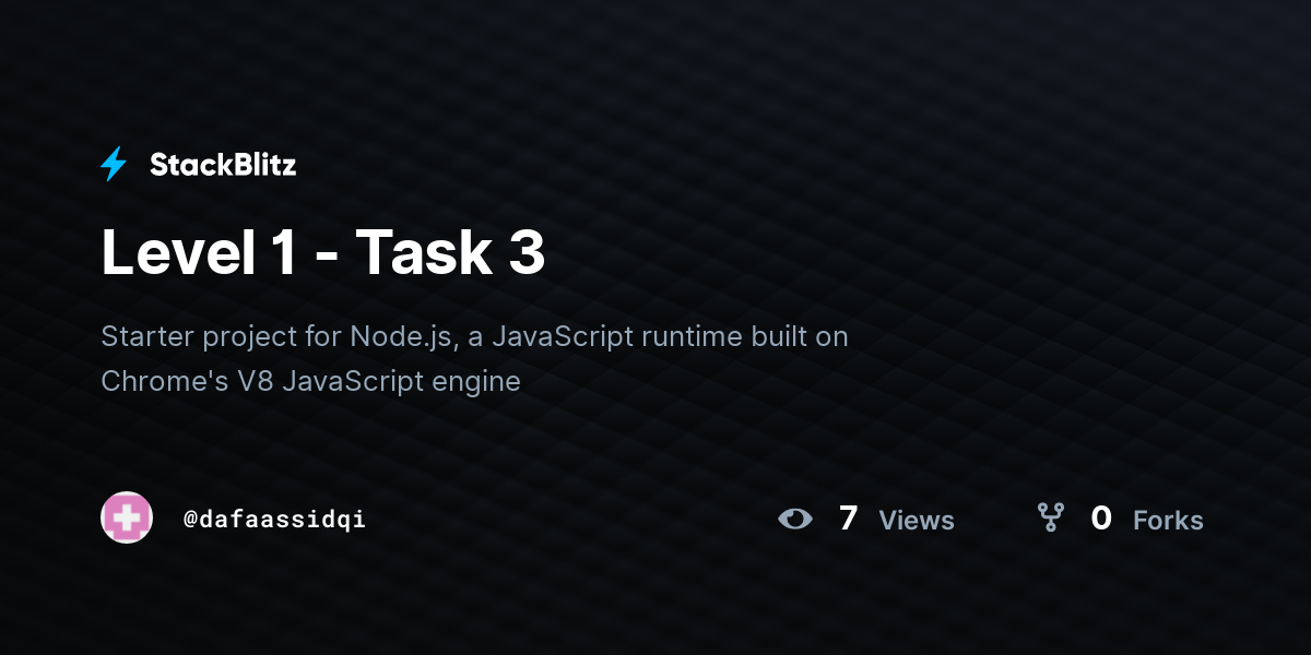 Level 1 - Task 3 - StackBlitz
