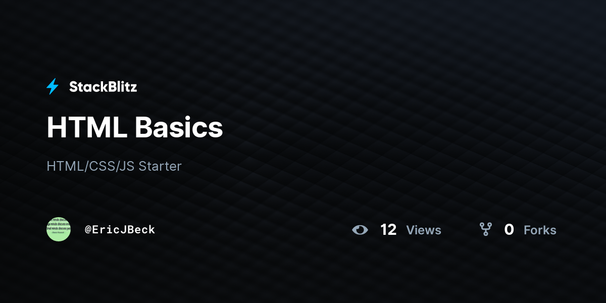 HTML Basics - StackBlitz