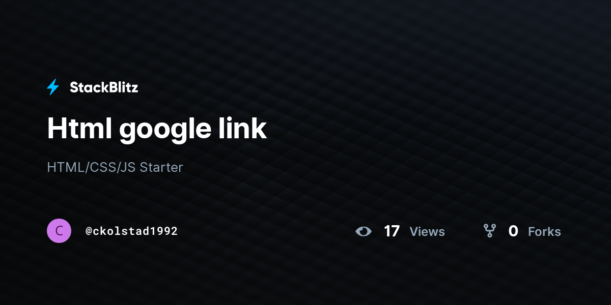 Html google link - StackBlitz