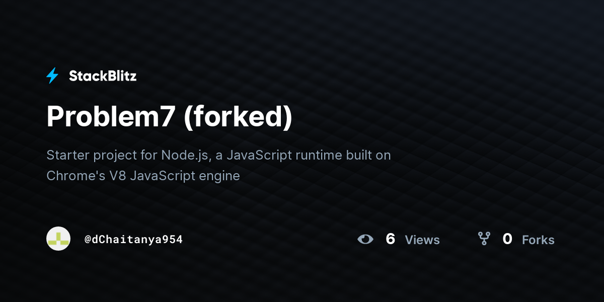 Problem7 Forked Stackblitz