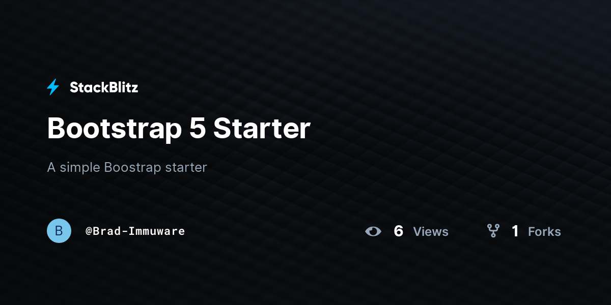 Bootstrap 5 Starter - StackBlitz