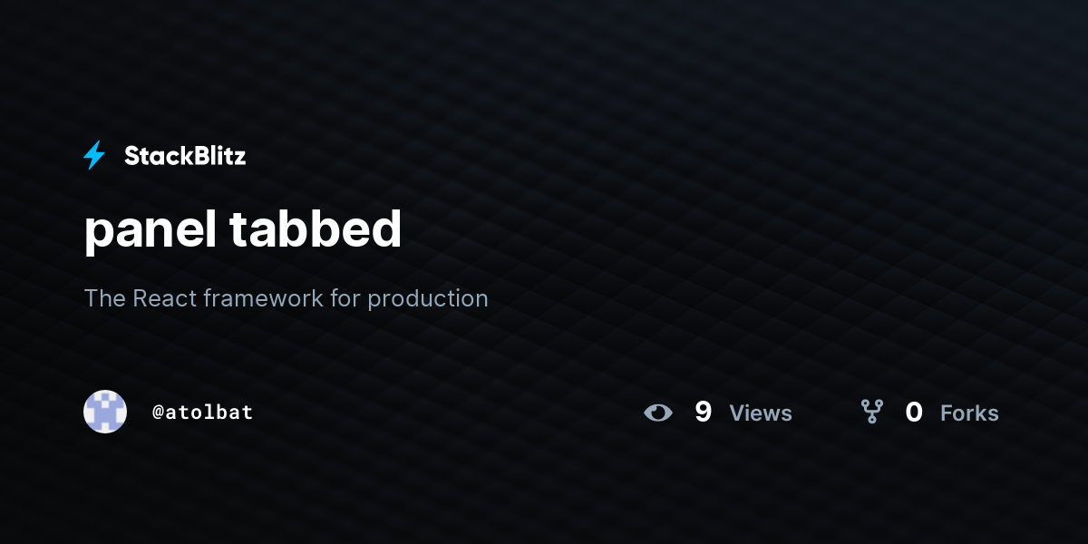 panel tabbed - StackBlitz