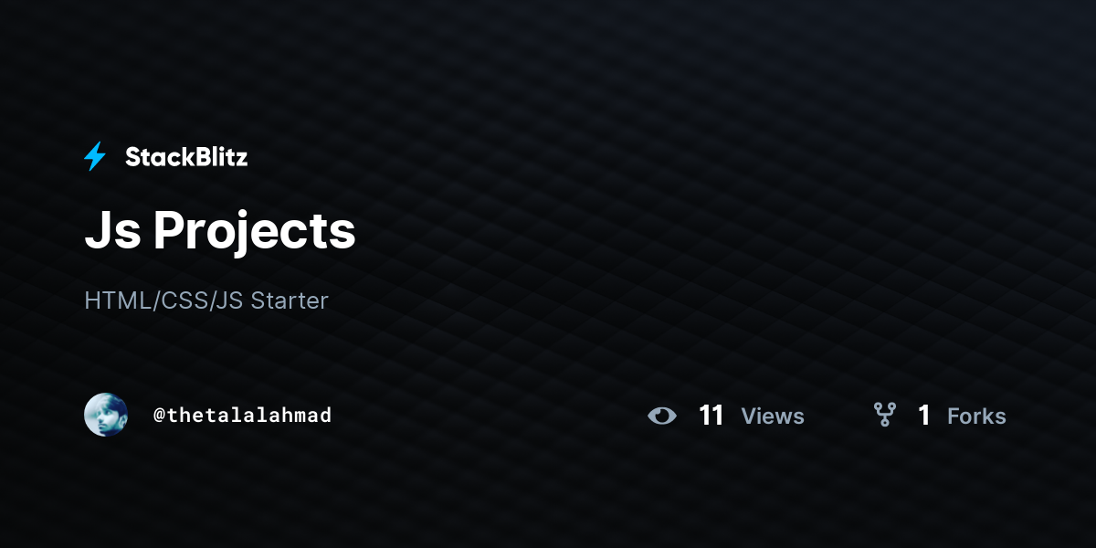 Js Projects - StackBlitz