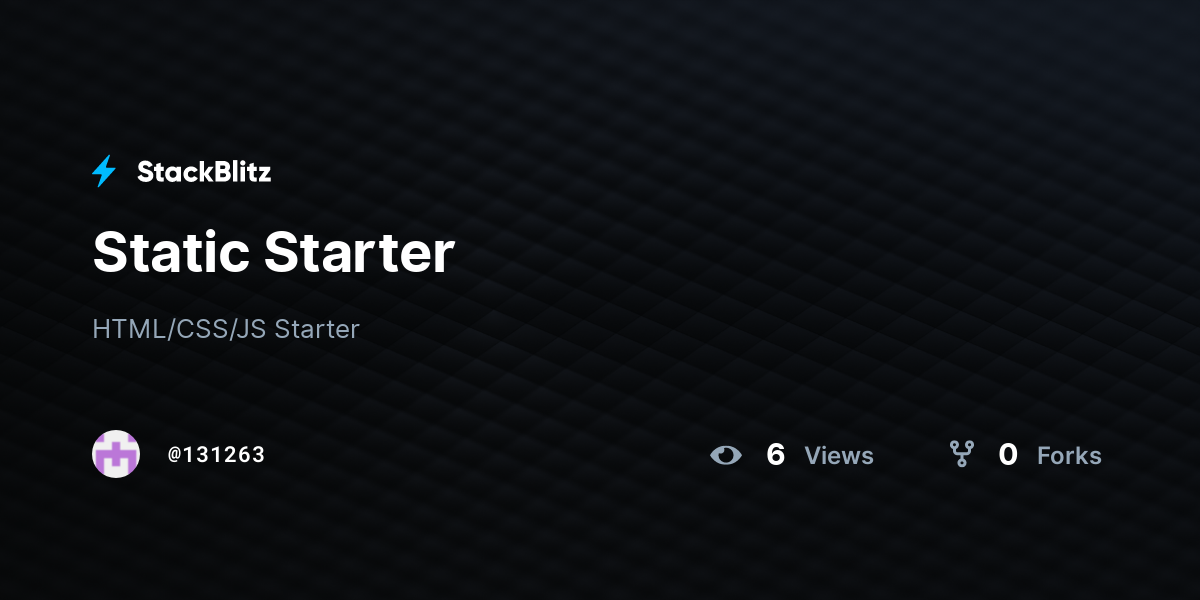 Static Starter - StackBlitz
