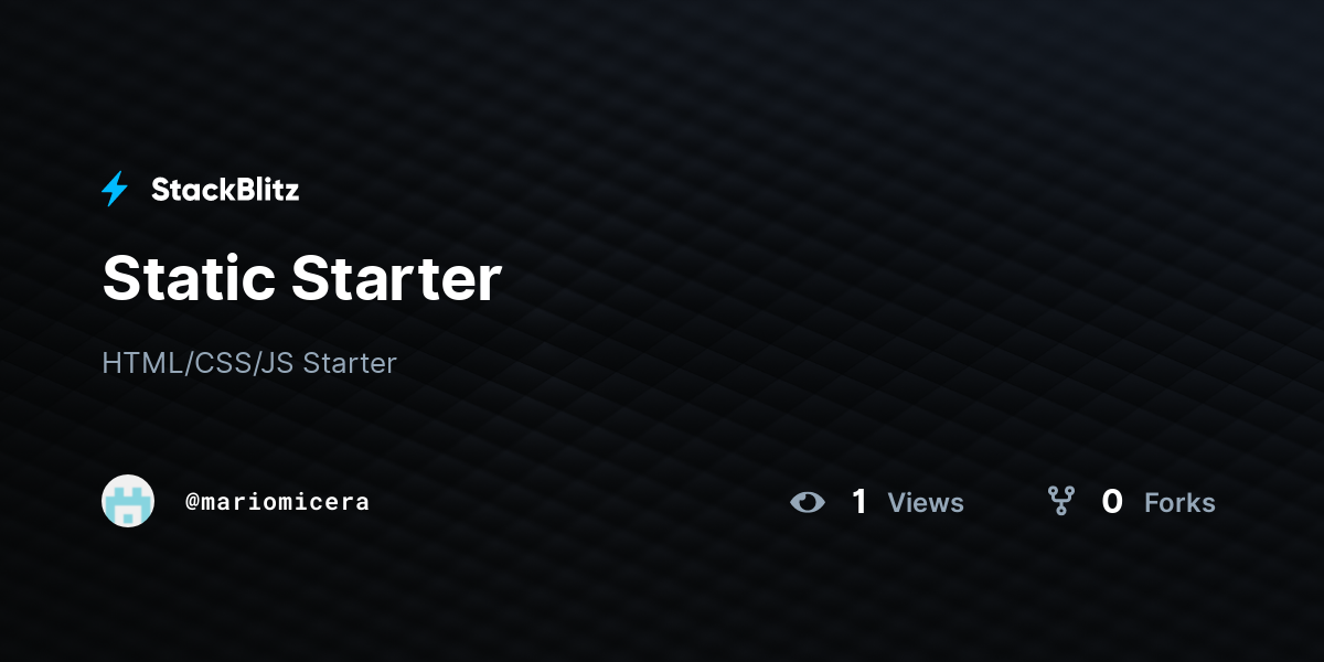 Static Starter - StackBlitz