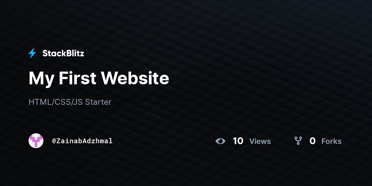 My First Website - StackBlitz