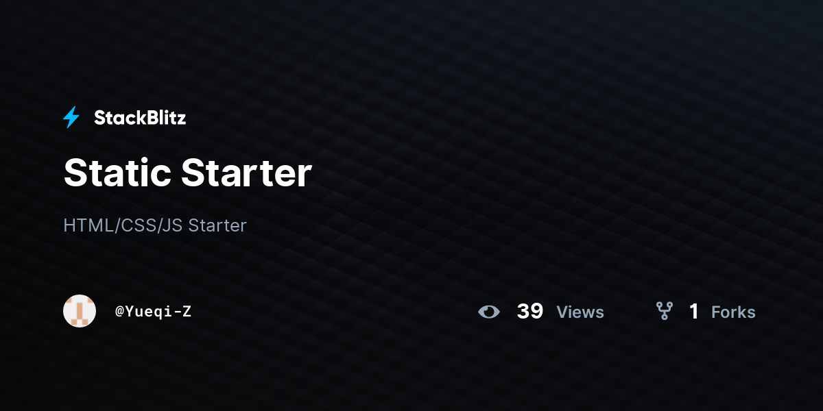 Static Starter - StackBlitz