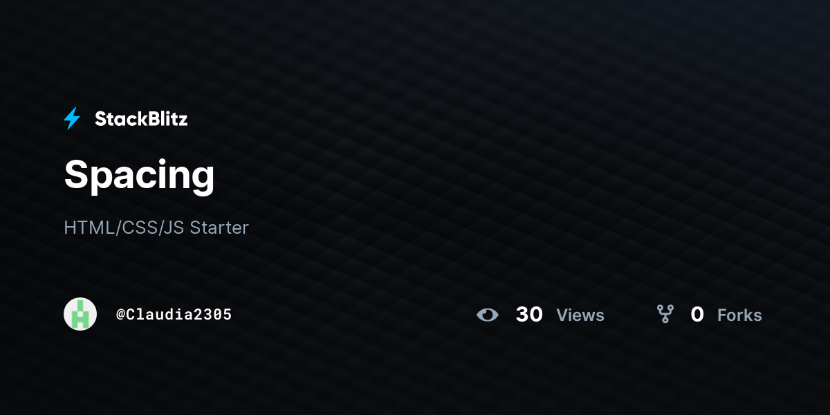 Spacing - StackBlitz