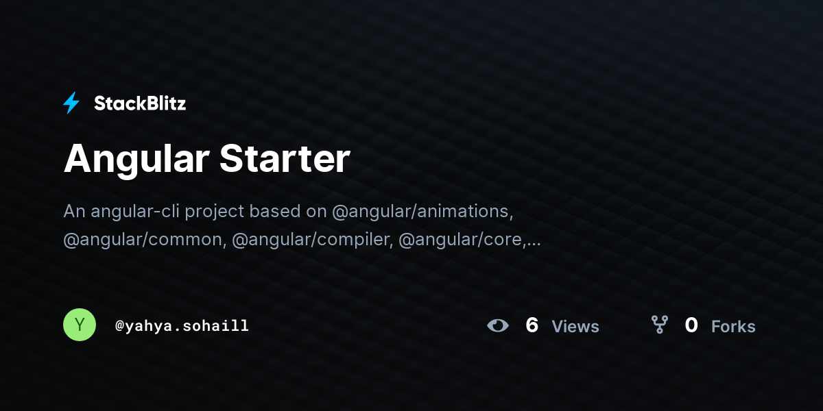 Angular Starter - StackBlitz