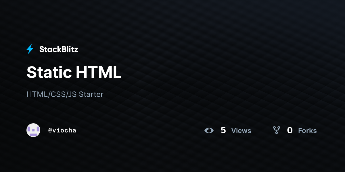 Static HTML - StackBlitz