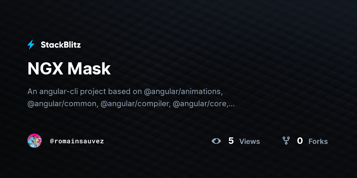 NGX Mask - StackBlitz
