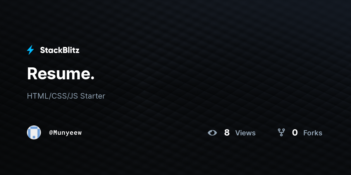 Resume. - StackBlitz