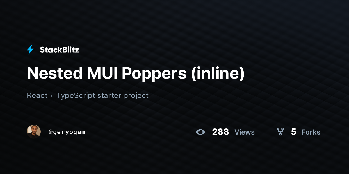 Nested MUI Poppers (inline) - StackBlitz