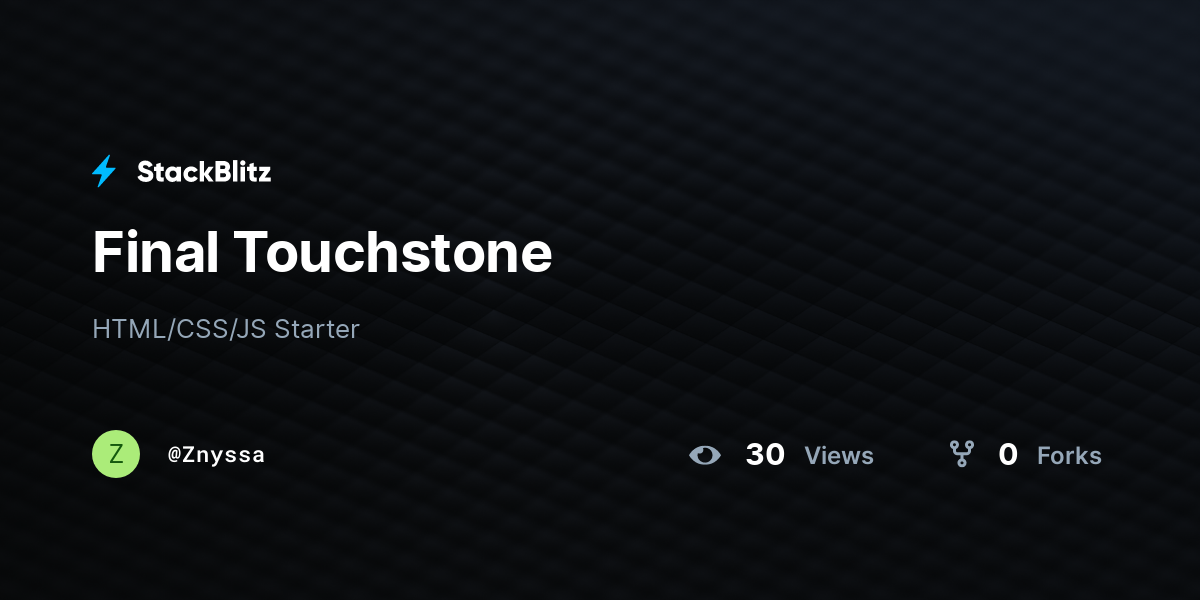 Final Touchstone - StackBlitz