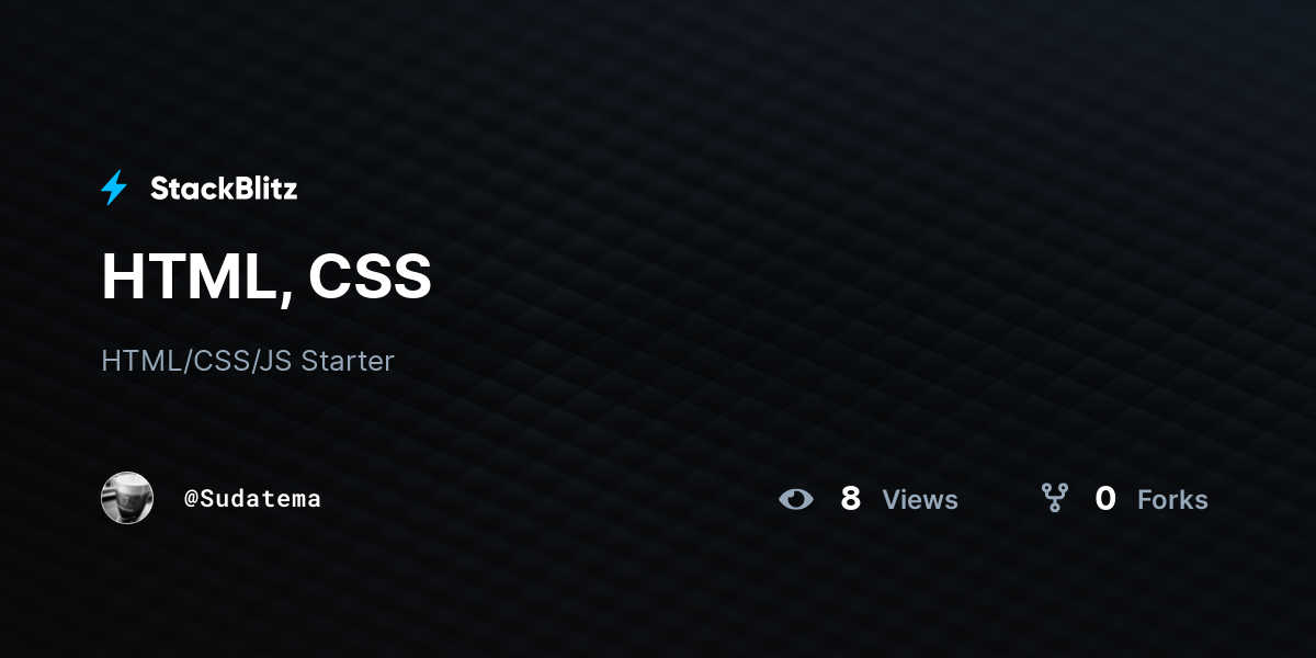 HTML, CSS - StackBlitz