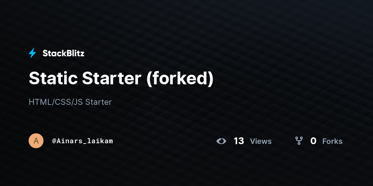 Static Starter (forked) - StackBlitz