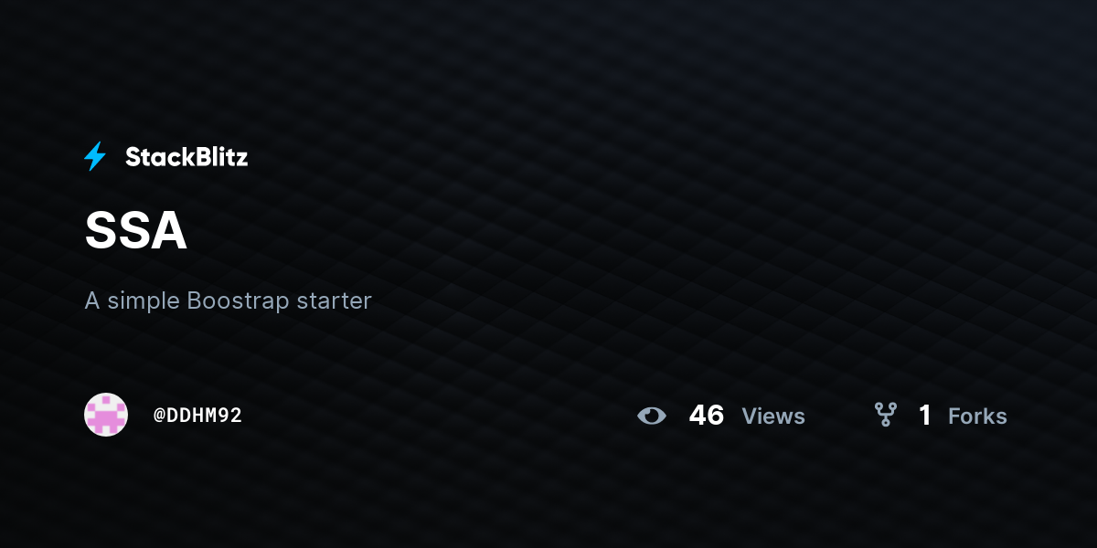 SSA - StackBlitz