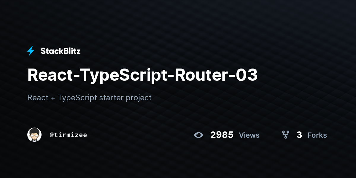 React-TypeScript-Router-03 - StackBlitz