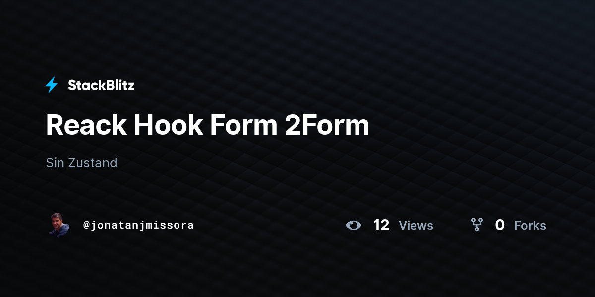 Reack Hook Form 2Form - StackBlitz