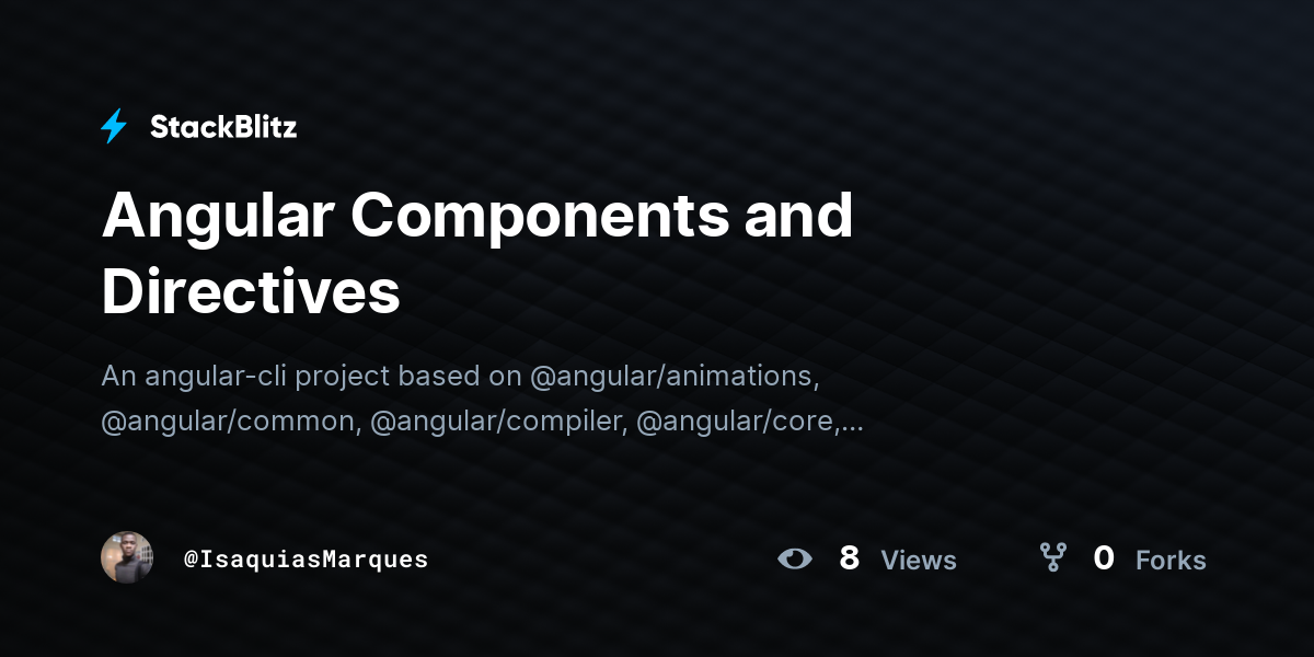 Angular Components and Directives - StackBlitz