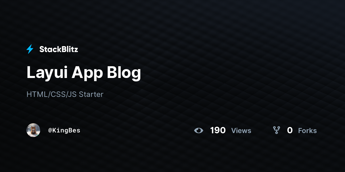 Layui App Blog - StackBlitz