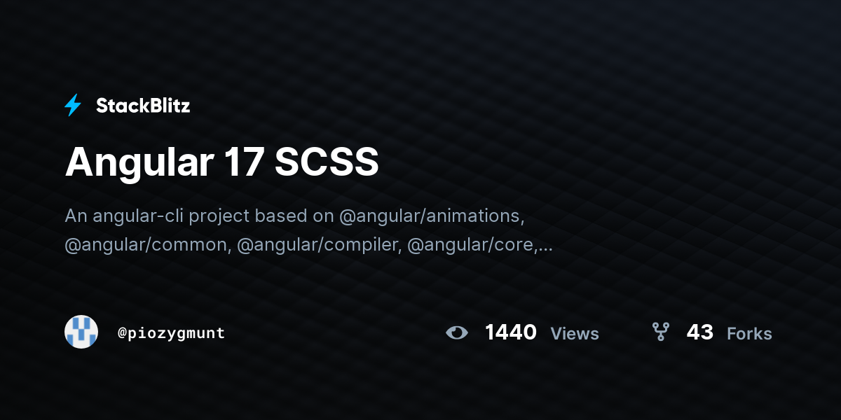 Angular 17 SCSS - StackBlitz