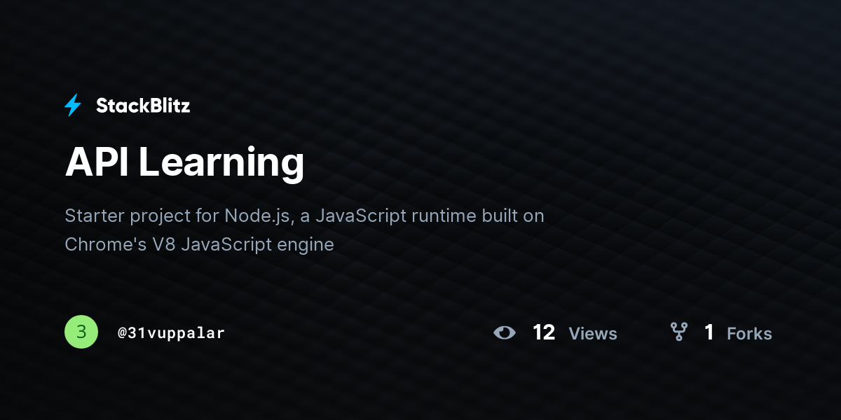 API Learning - StackBlitz