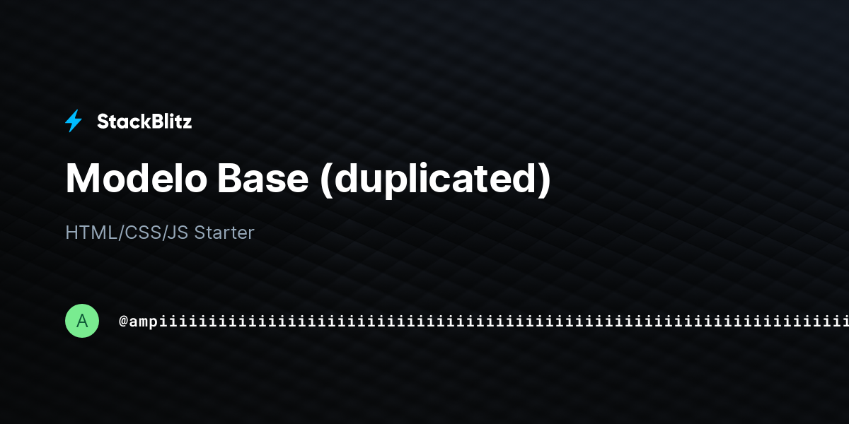 Modelo Base (duplicated) - StackBlitz
