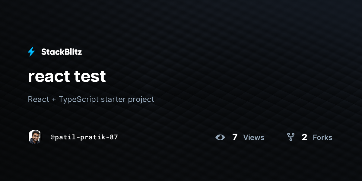 React Test Stackblitz