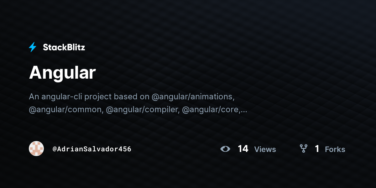 Angular - StackBlitz