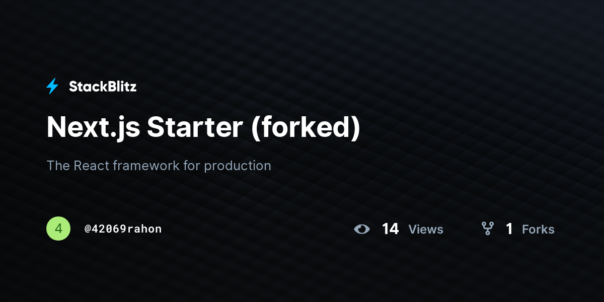 Next.js Starter (forked) - StackBlitz