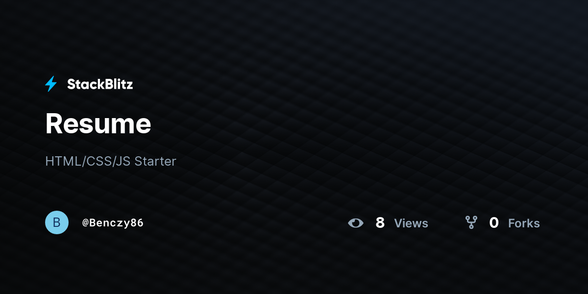 Resume - StackBlitz