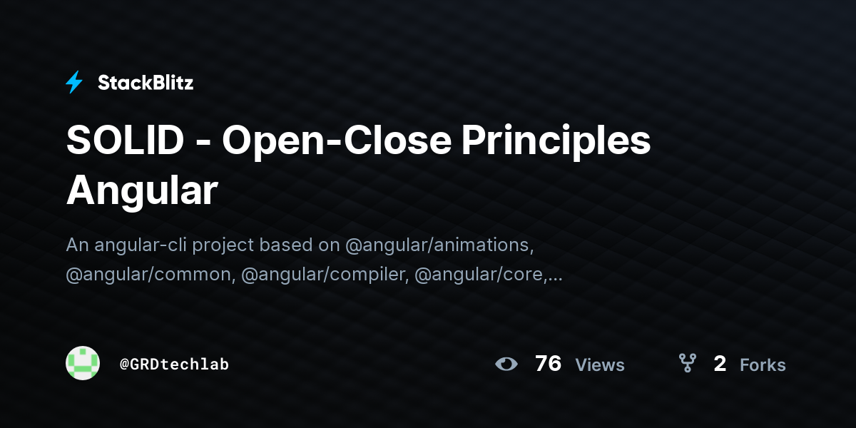 SOLID - Open-Close Principles Angular - StackBlitz