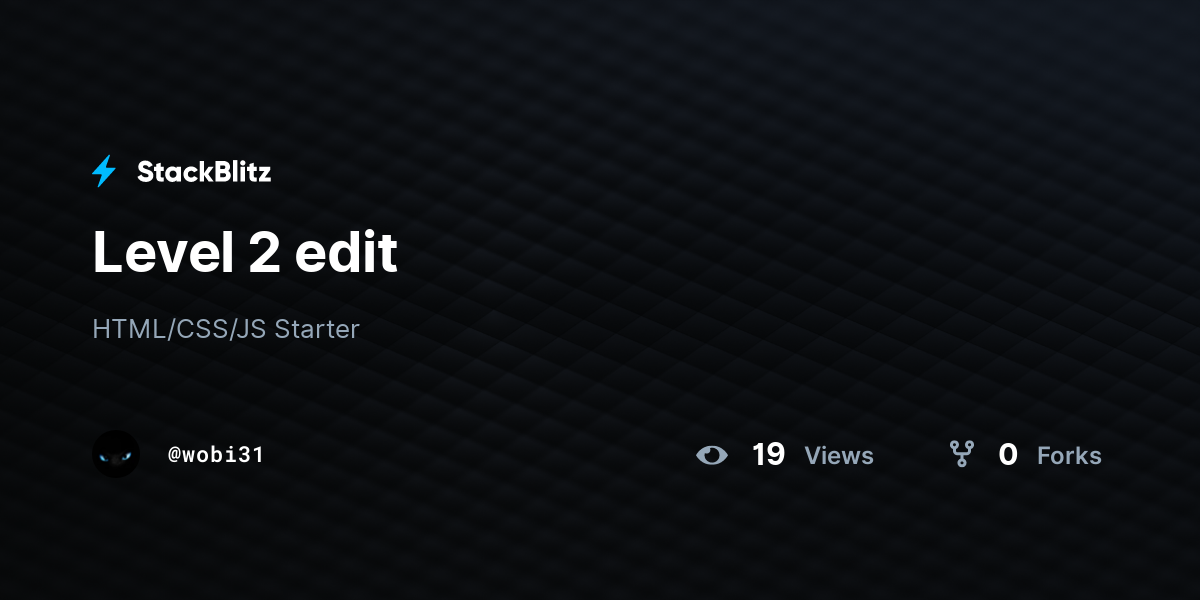 Level 2 edit - StackBlitz