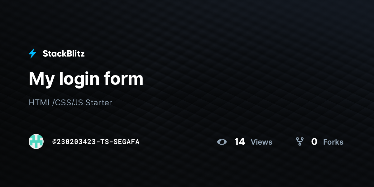 My login form - StackBlitz