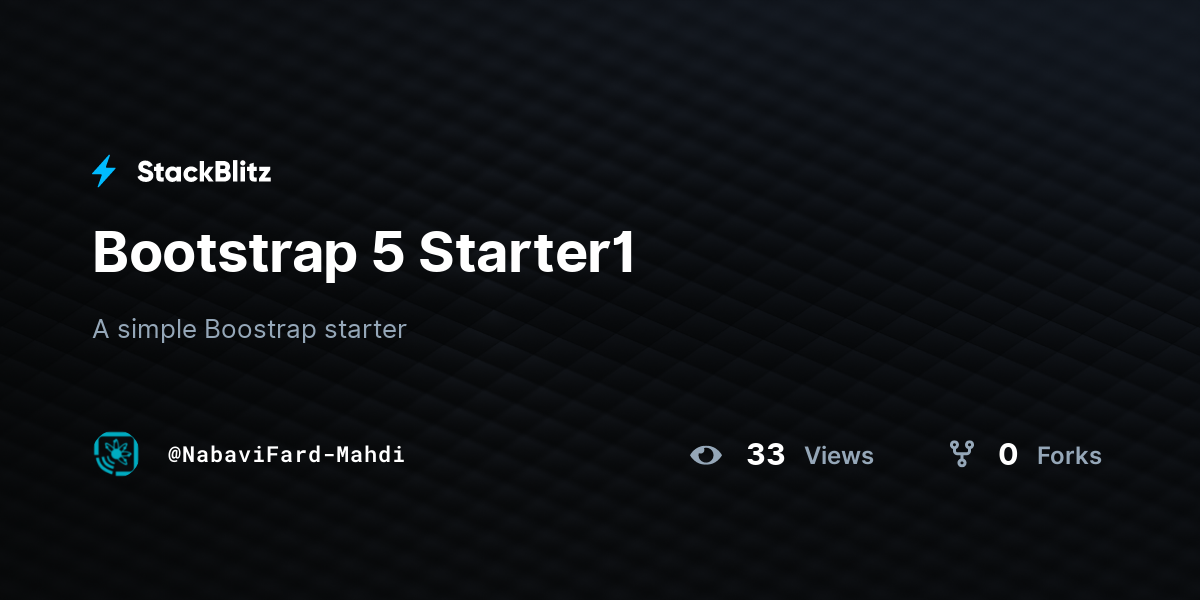 Bootstrap 5 Starter1 - StackBlitz