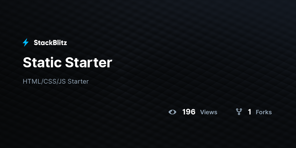 Static Starter - StackBlitz