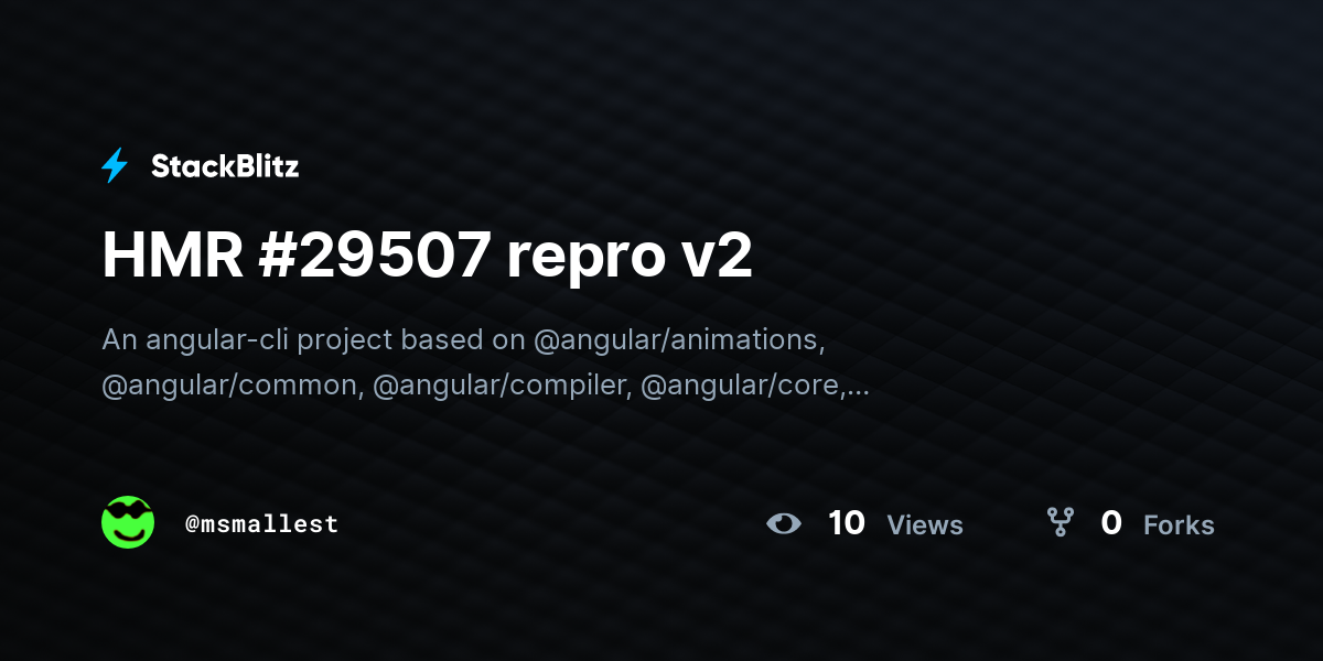 HMR #29507 repro v2 - StackBlitz