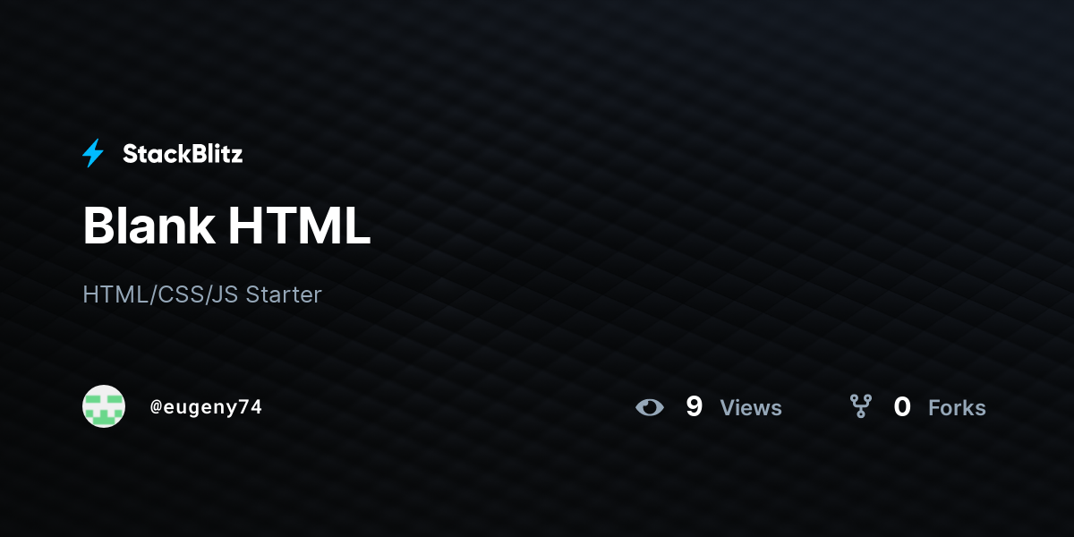 Blank HTML - StackBlitz