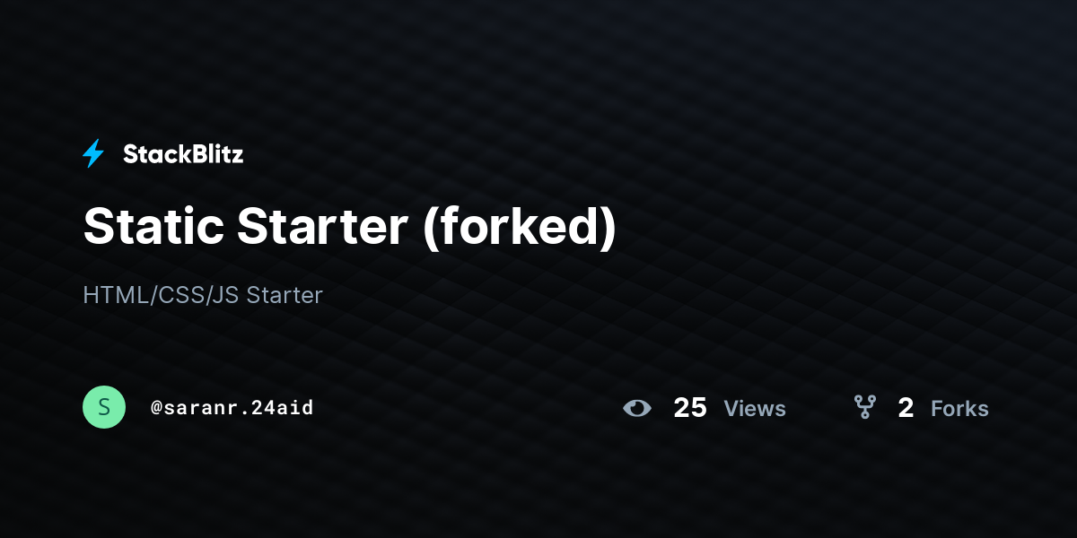 Static Starter (forked) - StackBlitz