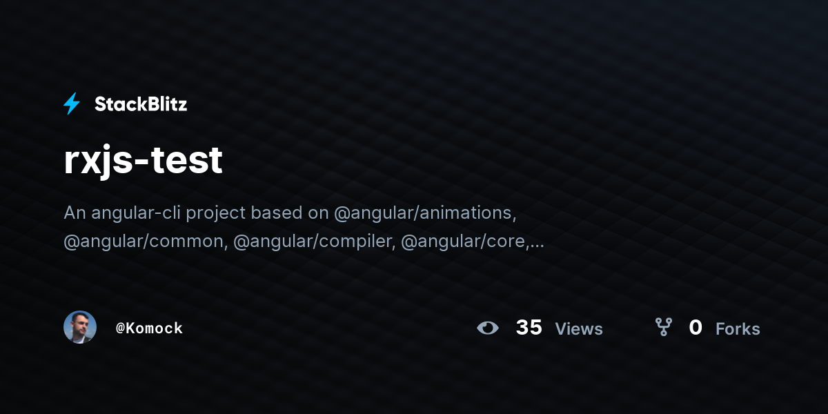 Rxjs Test Stackblitz