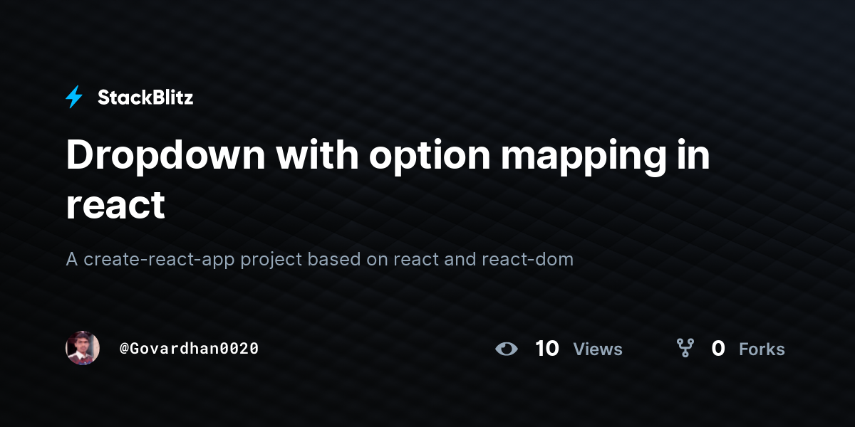 Dropdown with option mapping in react - StackBlitz