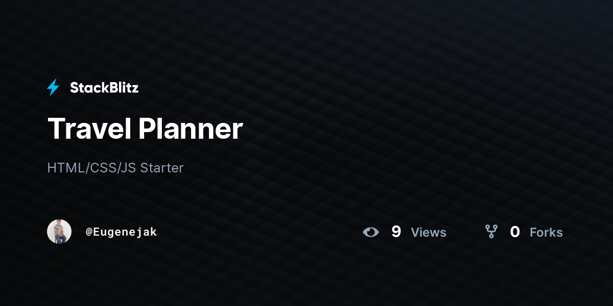 Travel Planner - StackBlitz