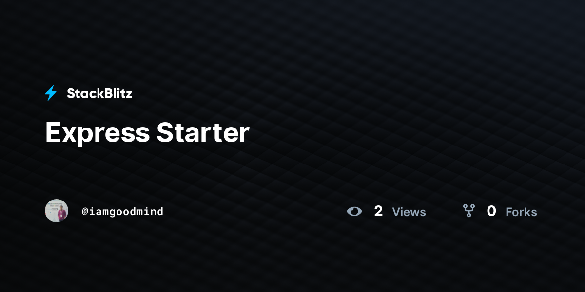 Express Starter - StackBlitz