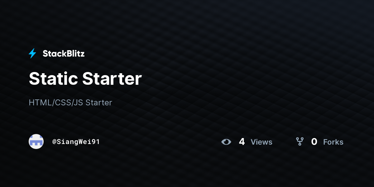 Static Starter - StackBlitz