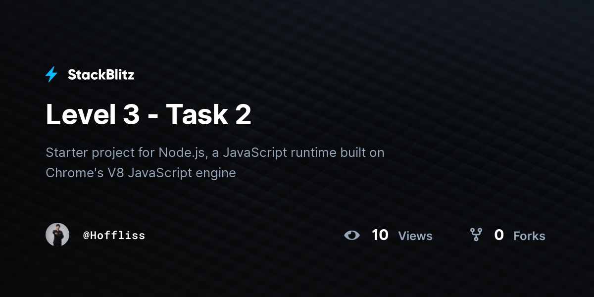 Level 3 - Task 2 - StackBlitz