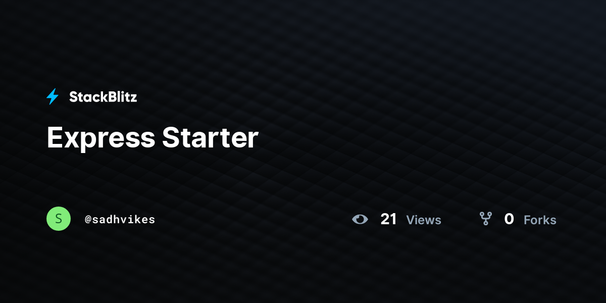 Express Starter - StackBlitz